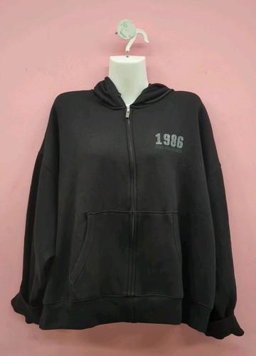 Victoria Secret PINK Ivy Fleece Campus Women's Zip Up Hoodie XL Black ...