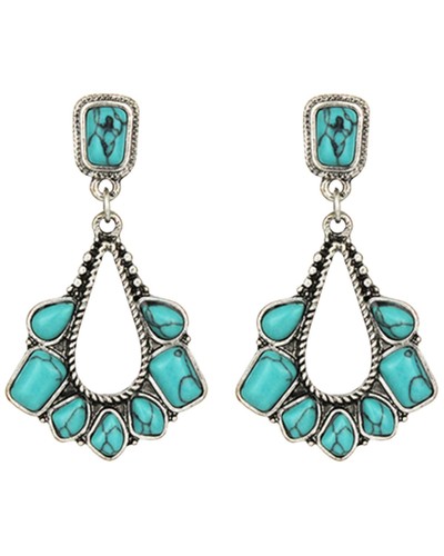 Prime Time Women's Jewelry Silver And Turquoise Stone Chandelier ...