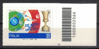 CODICE A BARRE. NAPOLI CALCIO VINCITORE DELLA COPPA ITALIA. BORDO DX ...