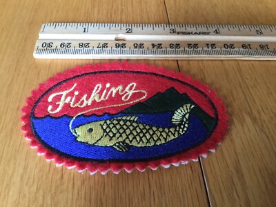 “FISHING” Patch Embroidered On Felt 3.75”x2.75” | eBay
