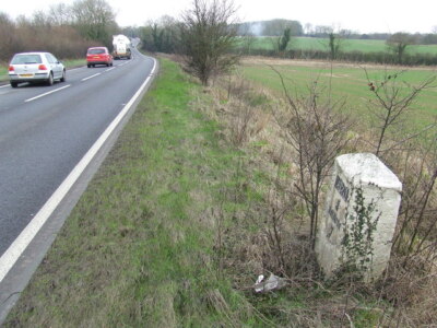 Photo 6x4 Dereham 5 Swaffham 7 Crane's Corner Old milestone on the A47 ...