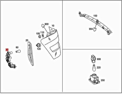 Genuine MERCEDES X204 GLK-CLASS X204 Left Bulb mount 2048201577 | eBay