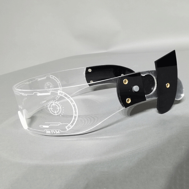 Cyberpunk Clear Lenses 7 Color LED Light Visor Glasses Goggles 4 ...
