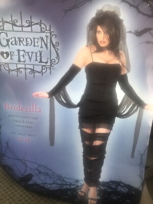 Gothic Garden Of Evil Bridezilla Sexy Halloween Costume Adult -12-14 | eBay