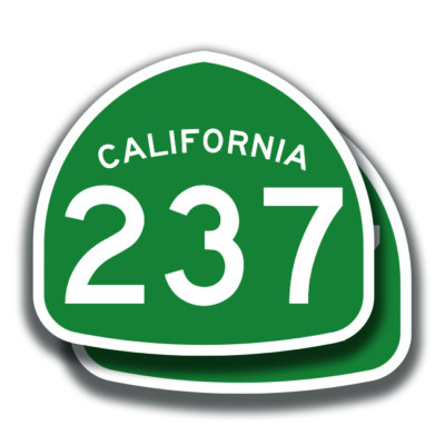 CALIFORNIA STATE ROUTE 237 STICKER 2 Decals Road Sign Bogo Highway | eBay