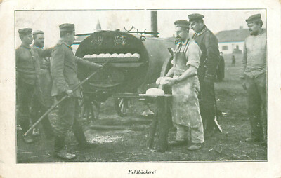 WWI Feldpost Postcard Field Bakery Feldbackerei Soldiers Making Bread ...