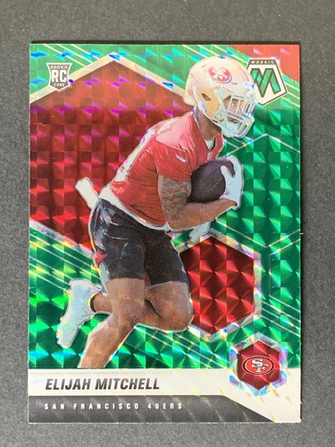 2021 Panini Mosaic #376 Elijah Mitchell GREEN MOSAIC Rookie Card RC ...
