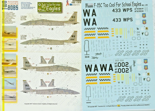Twobobs 1/48 F-15C Too Cool For School Eagles decal 48135 | eBay