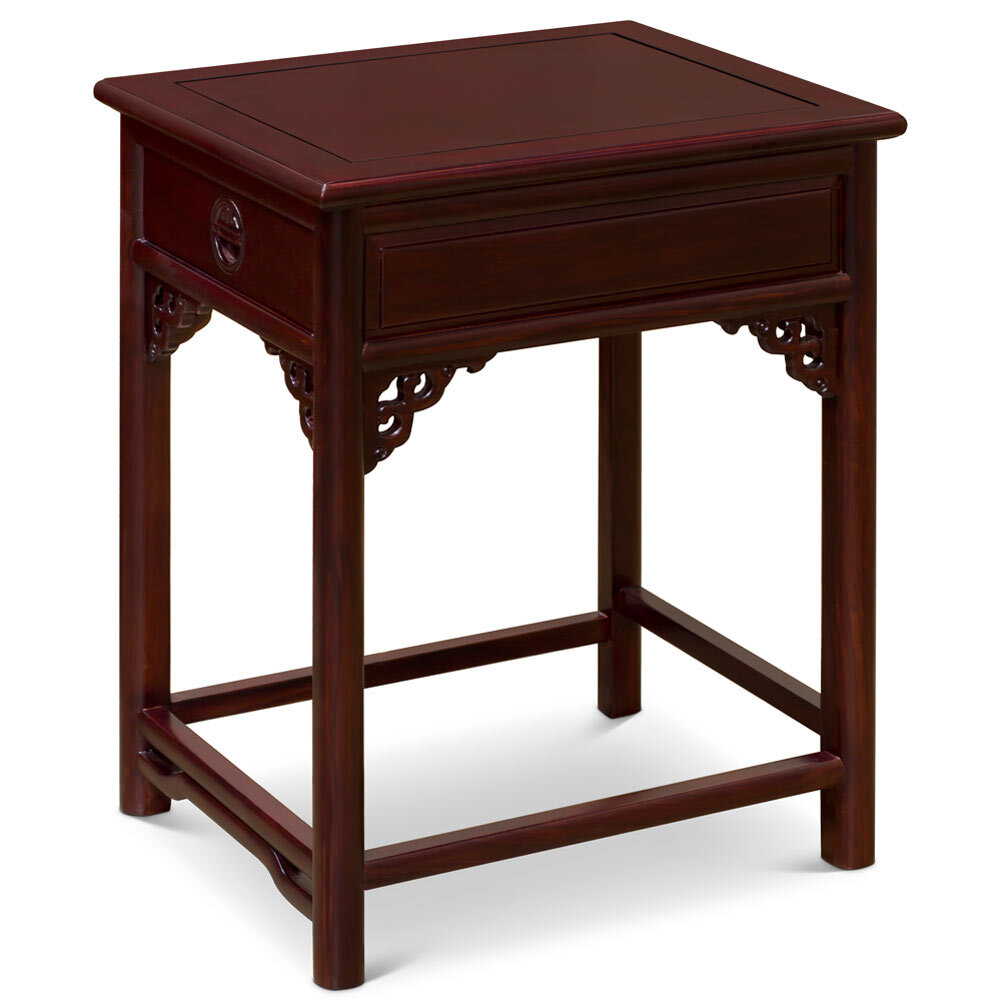 US Seller - Dark Cherry Longevity Elmwood Chinese Ming End Table | eBay