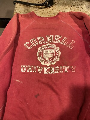Vintage 60s Cornell University Flock Print College Crewneck Vintage 60s Cornell University Flock Print College Crewneck