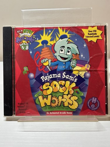 Pajama Sam's Sock Works (PC/Mac CD-ROM, 1997, Humongous) Cracked Case ...