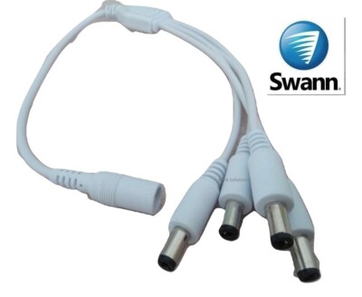 Swann 1 to 4 Way Power Cable Splitter Multiplier for CCTV Security ...
