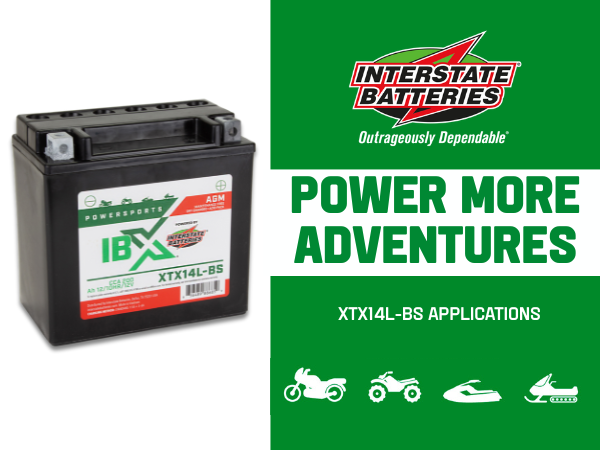 Interstate Batteries YTX14L-BS 12V 12Ah AGM Motorcycle & Powersports ...
