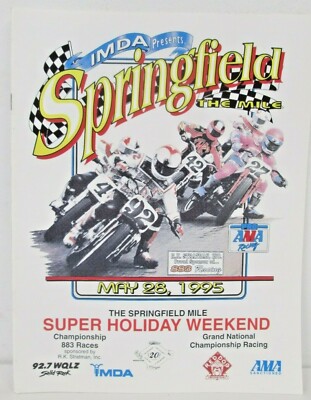 Vintage AMA Motorcycle Racing Program Springfield Mile Flat Track Race ...