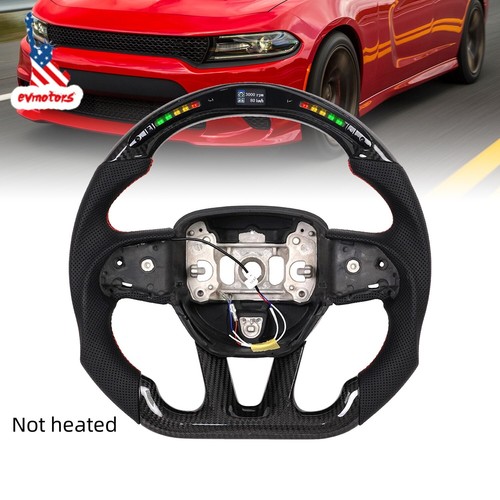 LED Carbon Fiber Steering Wheel For Dodge Charger Durango SRT Hellcat ...