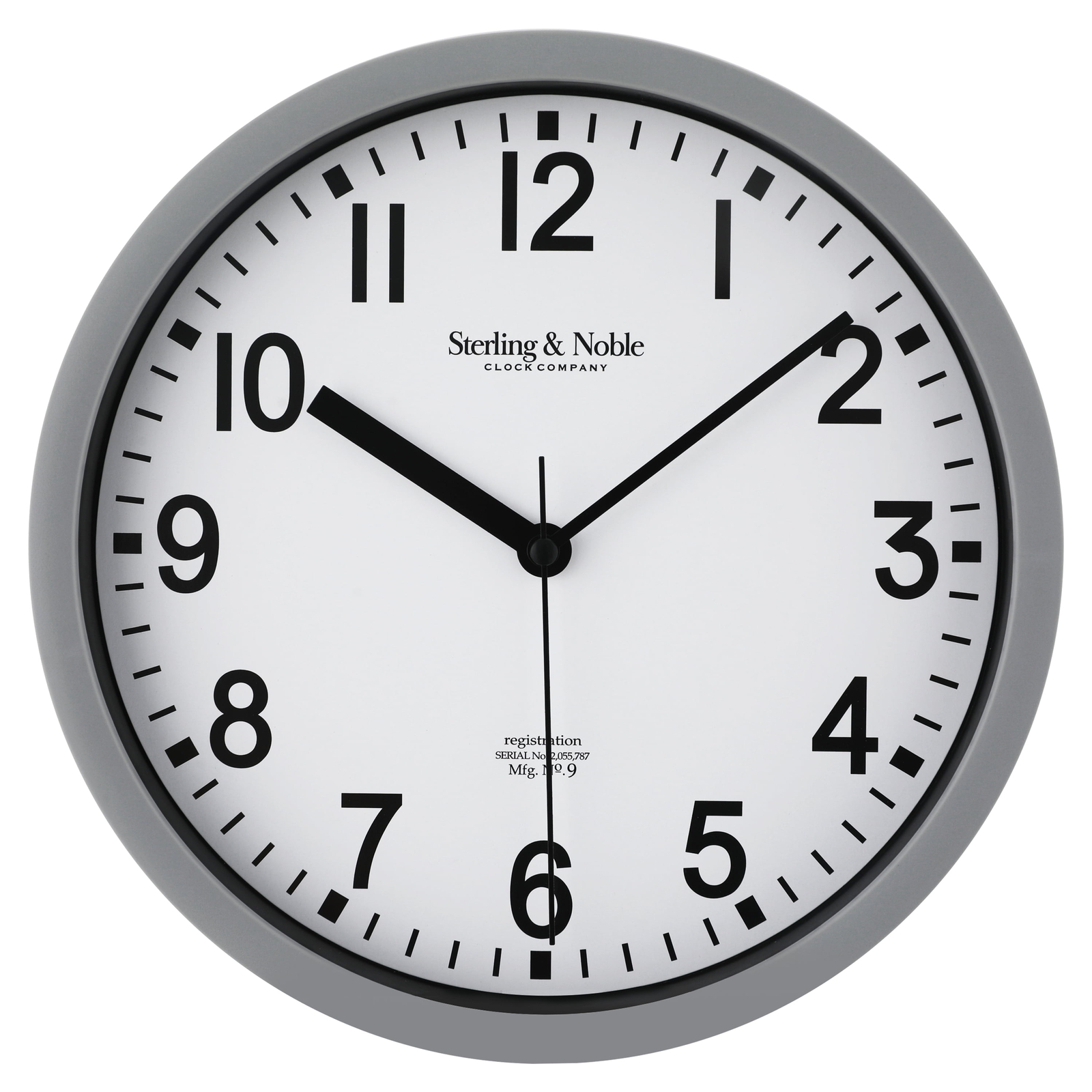 Basic Indoor 8.78" Gray Analog Round Modern Wall Clock Quality Quartz ...