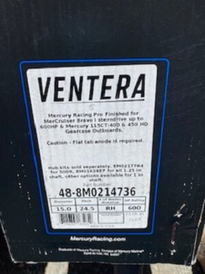 NEW Mercury Ventera propeller 48-8M0214736 24.5 pitch RH | eBay