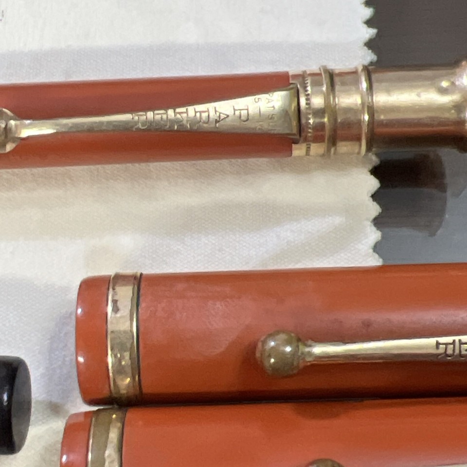 1920s Parker Duofold Big Red Set 2 F Pens. Sr & Junior LC14k Pencil ...