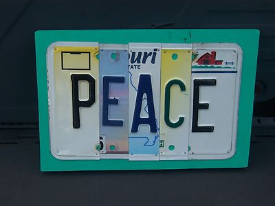 Peace License Plate Sign ***Garage Bar Mancave Art*** Free US Shipping ...