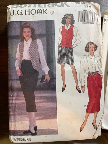 6407 Butterick J.G. Hook Vintage 90's Vest,Shirt,Shorts Pattern UnCut ...
