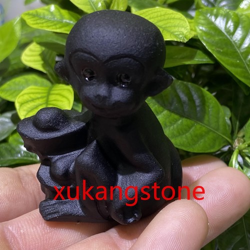 2.3'' Hand Carved Quartz Crystal Natural Obsidian monkey Skull Healing ...