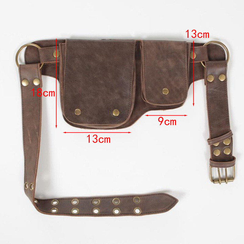 Men Women Medieval Steampunk Pu Leather Hip Belt Bag Pocket Waist Bag ...