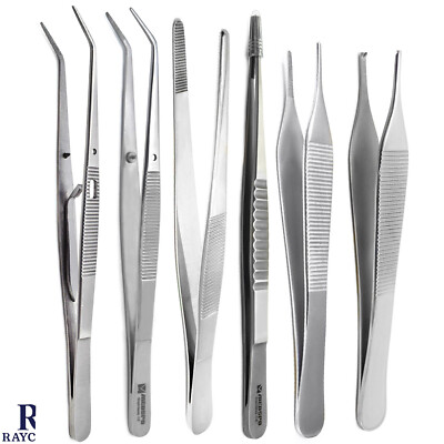 Surgical Tweezers Veterinary Tissue Clamp Pliers Cotton Tissue Dressing ...