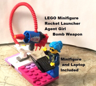 LEGO Minifigure Rocket Launcher Agent Girl Police Bomb Weapon with ...