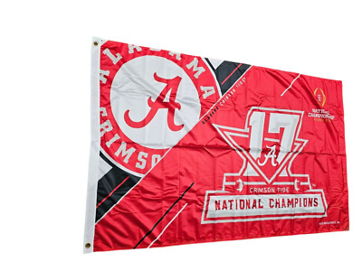 Alabama Football Crimson Tide 3x5 ft Flag Banner 17th Champs from 2018 ...