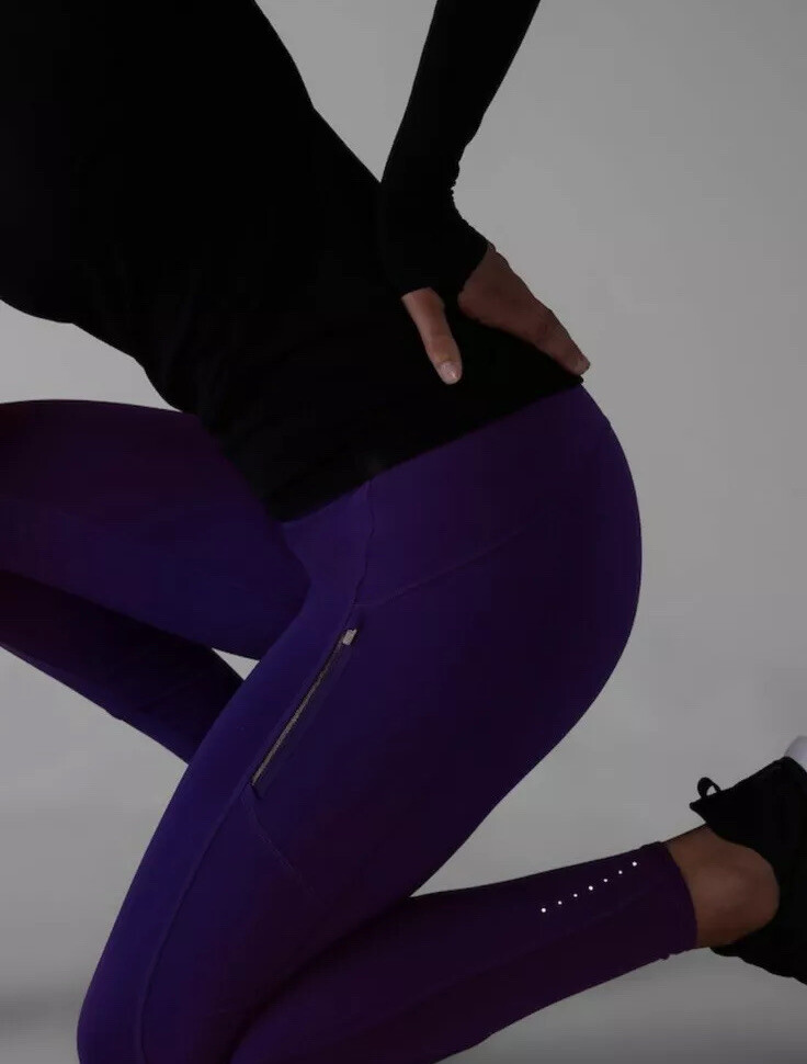 NWOT Athleta Rainier Tight Plush Supersonic XXS Basalt Violet Purple ...
