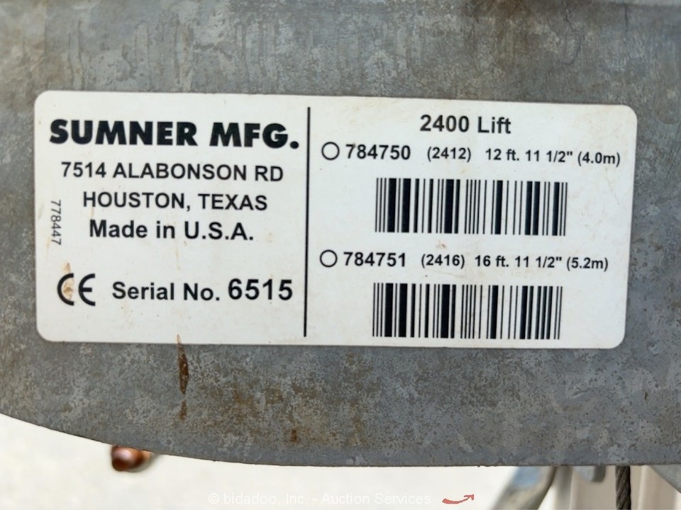 2017 Sumner 2412 12' Portable Material Contractor Lift Hoist 450 lbs ...