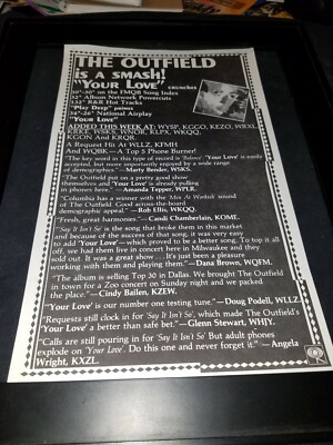 The Outfield Your Love Rare Original Radio Promo Poster Ad Framed! | eBay