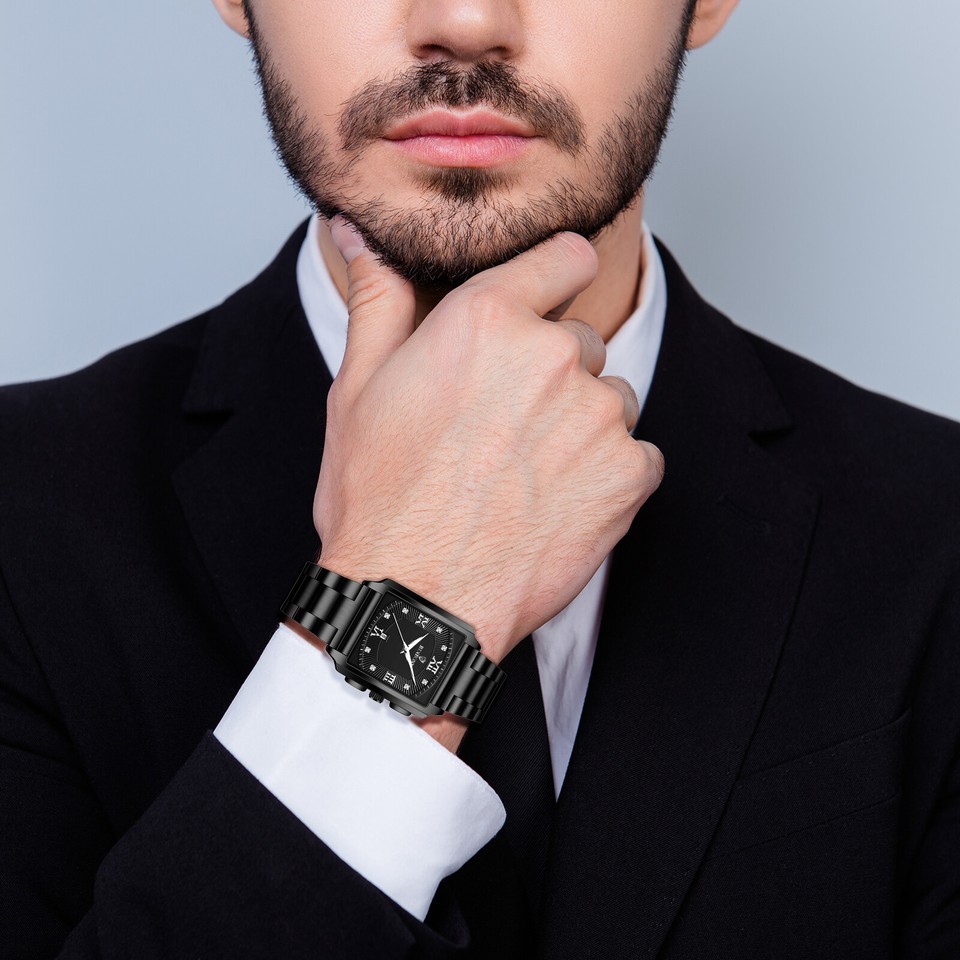 Men Classic Business Watch Stainless Steel Luminous Waterproof Quartz ...