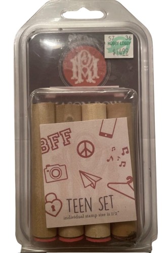 MASON ROW 8 PIECE TEEN STAMP SET LOCK PLANE PEACE BFF PHONE MUSIC ...
