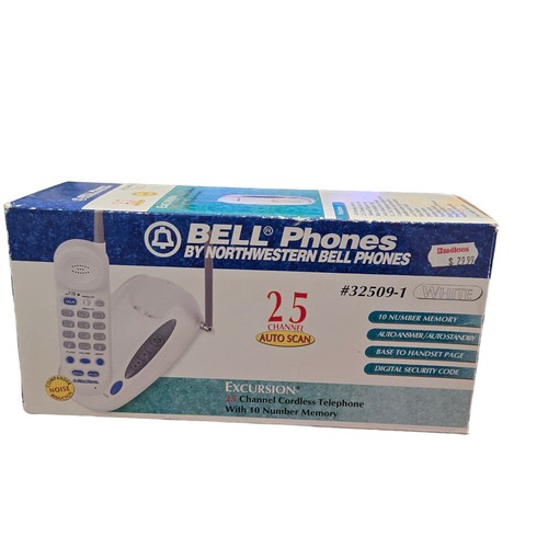 Vtg Bell Phone White Excursion Cordless 25 Channel Noise Reduction ...