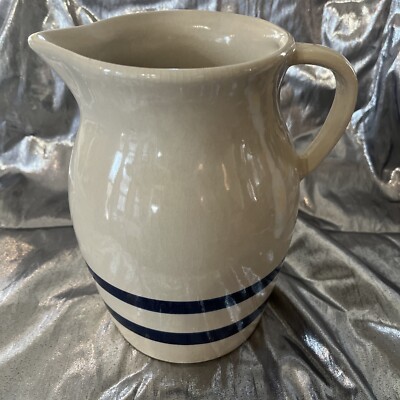Robinson Ransbottom Roseville Blue Band Pitcher 3qt | eBay