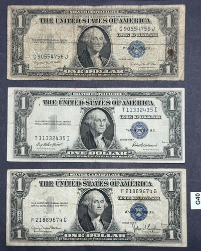 Lot of SIX (6) GODLESS 1935 Blue Seal $1 One Dollar Bill Silver ...