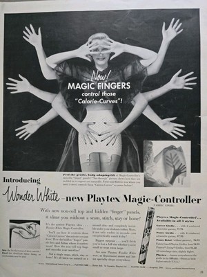 1954 Playtex Women's magic fingers controller girdle vintage fashion ad ...
