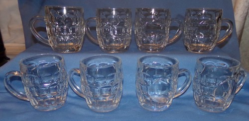 Spain Clear Glass Cups Mugs Lot 8 pcs Vtg Rock Cut | eBay Australia
