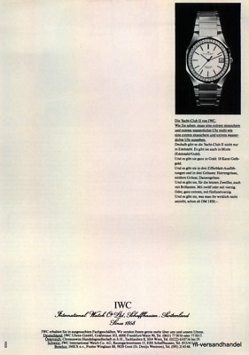 IWC-YACHT CLUB-1981-Reklame-Werbung-genuine Advert-La publicité-nl ...