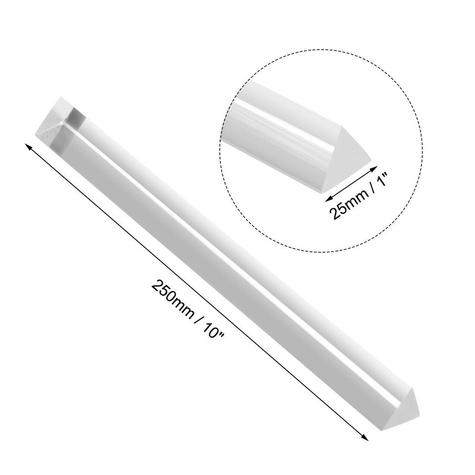 Clear Solid Acrylic Triangle Rod PMMA Extruded Bar 25mmx250mm | eBay UK