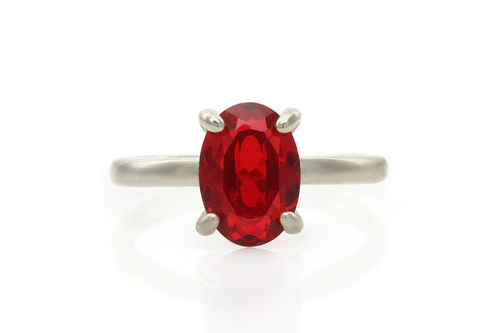 Red Ruby 8x10 mm Oval Gemstone 18k Gold Plated 925 Silver Band Handmade ...