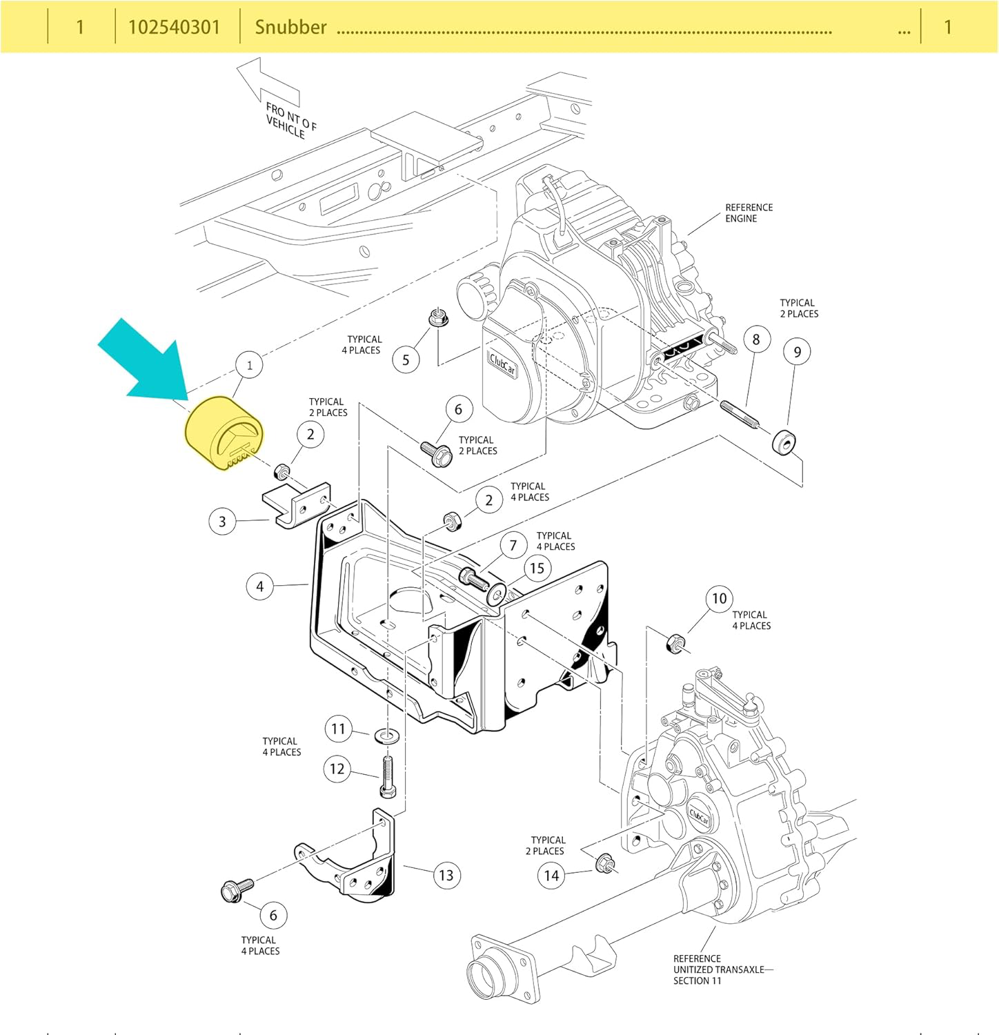 10L0L Motor Mount Vibration Dampener Engine Snubber for Club Car DS Gas ...