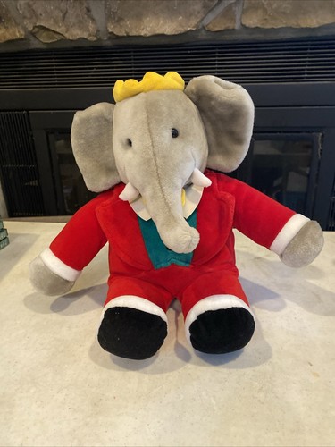 Babar the Elephant plush animal Gund Macy's 1988 13" Brunhoff Barbar ...