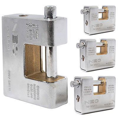 ULTRA HEAVY DUTY ARMOURED SHUTTER PADLOCK Large Thick Security ...
