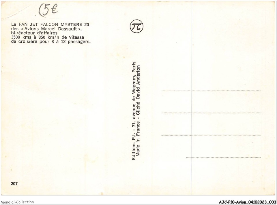 AJCP10-0944- AVION - LE FAN JET FALCON MYSTERE 20 DES AVIONS MARCEL ...