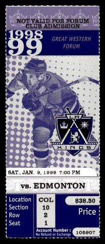 Edmonton Oilers vs. Los Angeles Kings Ticket January 9, 1999 | eBay