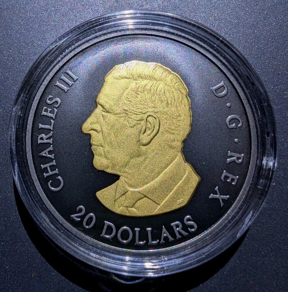 2025 CANADA GILDED ELEGANT MAPLE LEAF GOLD PLATING $20 99.99% PURE ...