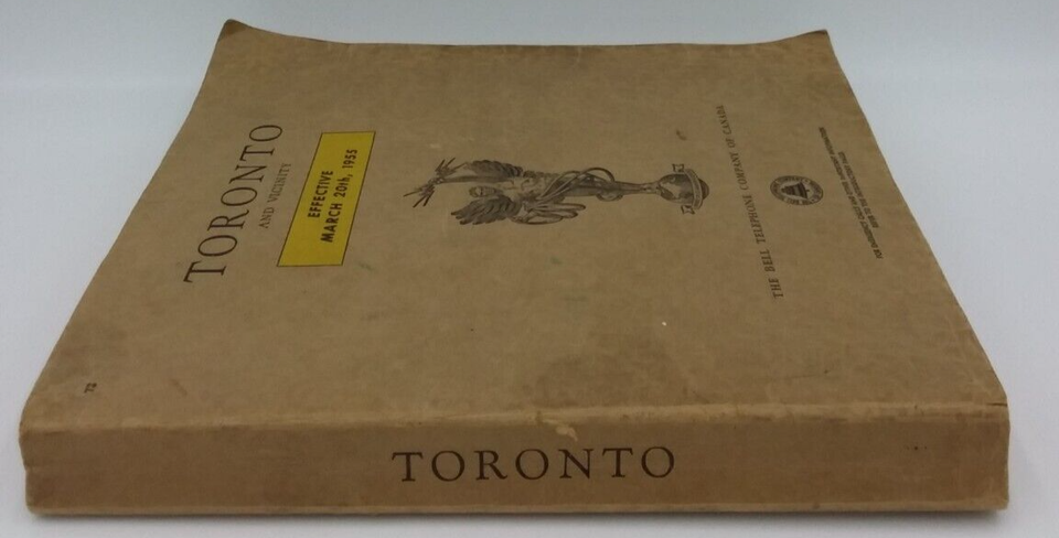 1955 Toronto and Vicinity Bell Canada Telephone Directory Book Rare ...