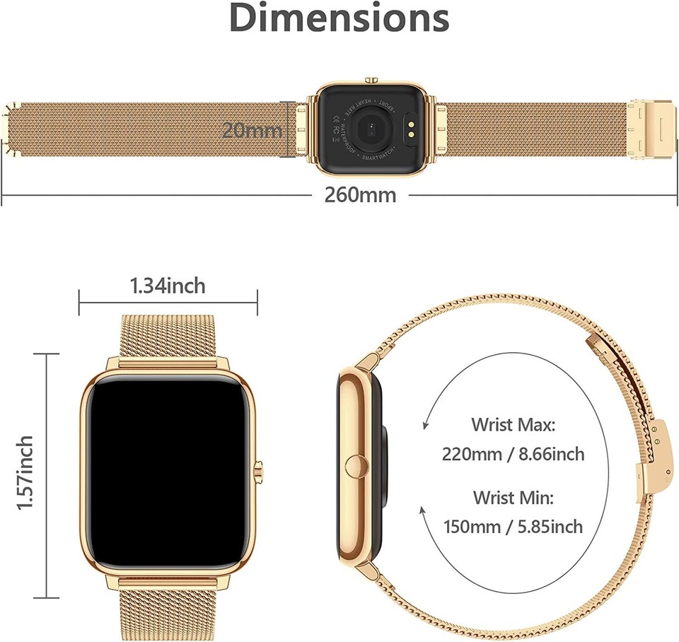 Touch Screen Fitness Smartwatch Compatible for iPhone SE 2022 | eBay